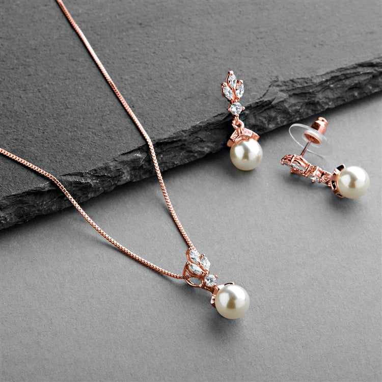 Ensemble collier et boucle d'oreille vintage rosegold pour la mariée ...